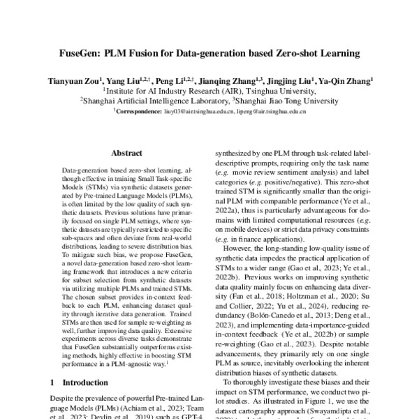 FuseGen: PLM Fusion for Data-generation based Zero-shot Learning - ACL Anthology
