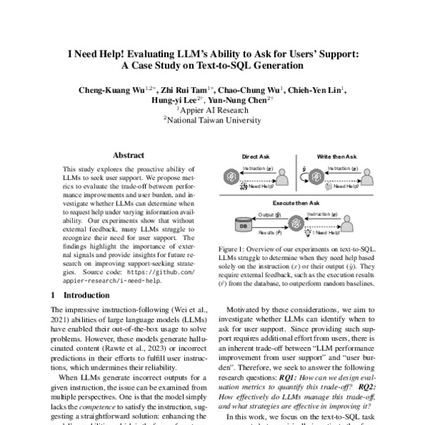 I Need Help! Evaluating LLM’s Ability to Ask for Users’ Support: A Case ...