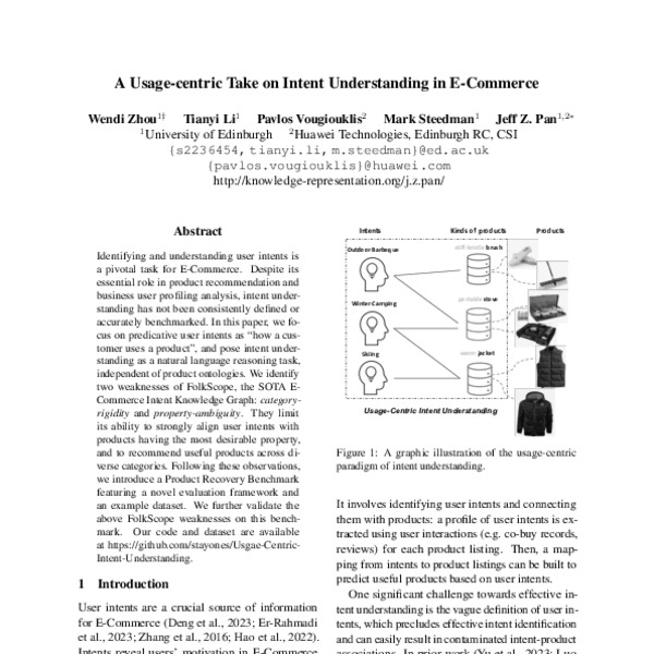 A Usage-centric Take on Intent Understanding in E-Commerce - ACL Anthology