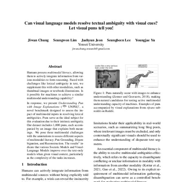 Can visual language models resolve textual ambiguity with visual cues ...