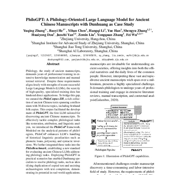 PhiloGPT: A Philology-Oriented Large Language Model for Ancient Chinese ...