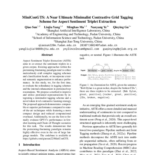 MiniConGTS: A Near Ultimate Minimalist Contrastive Grid Tagging Scheme for Aspect Sentiment ...