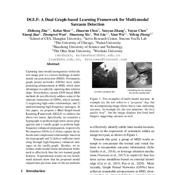 Dglf A Dual Graph Based Learning Framework For Multi Modal Sarcasm Detection Acl Anthology