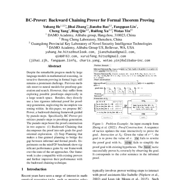 BC-Prover: Backward Chaining Prover for Formal Theorem Proving - ACL Anthology