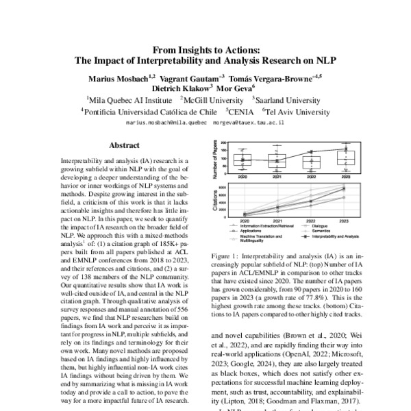 From Insights To Actions The Impact Of Interpretability And Analysis Research On Nlp Acl