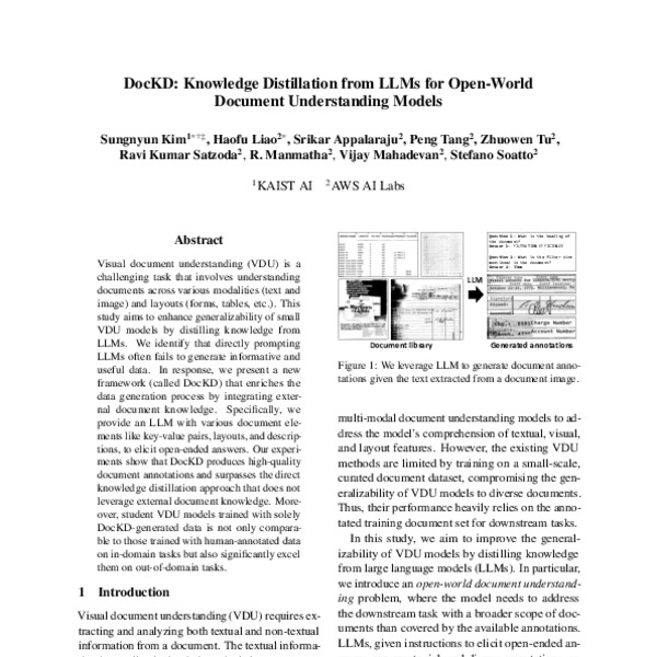 DocKD: Knowledge Distillation from LLMs for Open-World Document Understanding Models - ACL Anthology