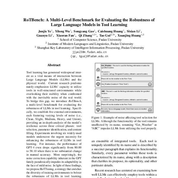 RoTBench: A Multi-Level Benchmark for Evaluating the Robustness of ...
