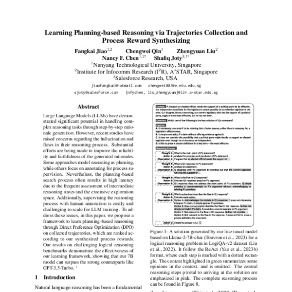 Learning Planning-based Reasoning by Trajectories Collection and ...