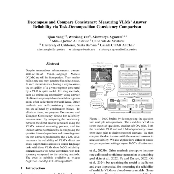 Decompose And Compare Consistency Measuring Vlms Answer Reliability Via Task Decomposition