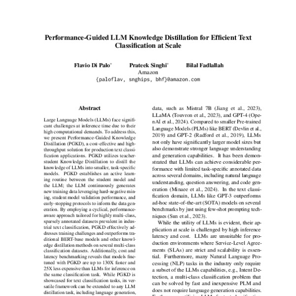 Performance-Guided LLM Knowledge Distillation for Efficient Text Classification at Scale - ACL ...