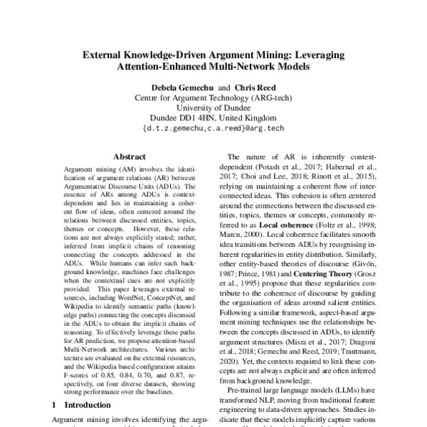 External Knowledge-Driven Argument Mining: Leveraging Attention-Enhanced Multi-Network Models ...