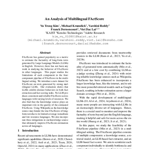 An Analysis of Multilingual FActScore - ACL Anthology