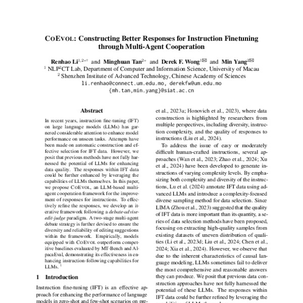 Coevol Constructing Better Responses For Instruction Finetuning Through Multi Agent Cooperation
