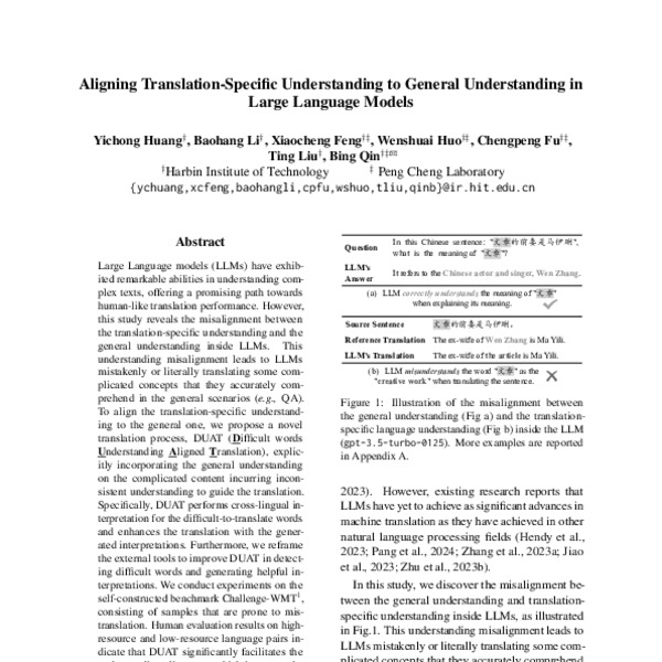 Aligning Translation-Specific Understanding to General Understanding in ...