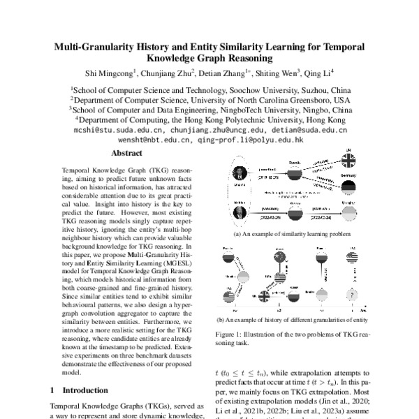 Multi-Granularity History and Entity Similarity Learning for Temporal Knowledge Graph Reasoning ...