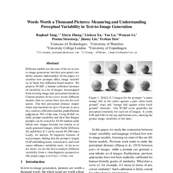 Words Worth a Thousand Pictures: Measuring and Understanding Perceptual Variability in Text-to ...