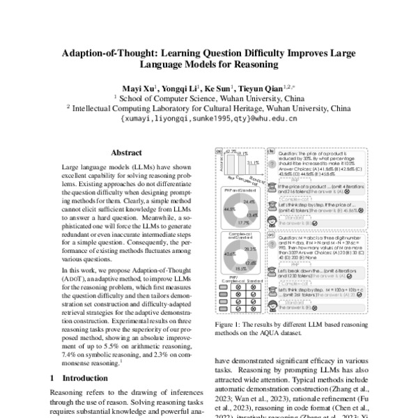 Adaption-of-Thought: Learning Question Difficulty Improves Large Language Models for Reasoning ...