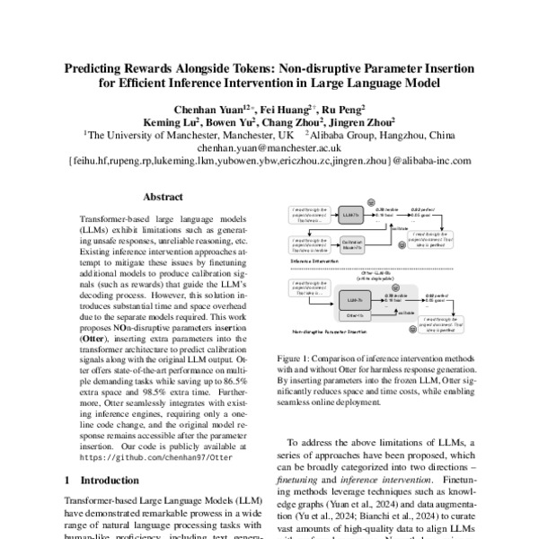 Predicting Rewards Alongside Tokens: Non-disruptive Parameter Insertion for Efficient Inference ...