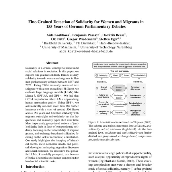 Fine Grained Detection Of Solidarity For Women And Migrants In 155 Years Of German Parliamentary