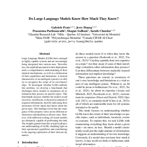 Do Large Language Models Know How Much They Know? - ACL Anthology