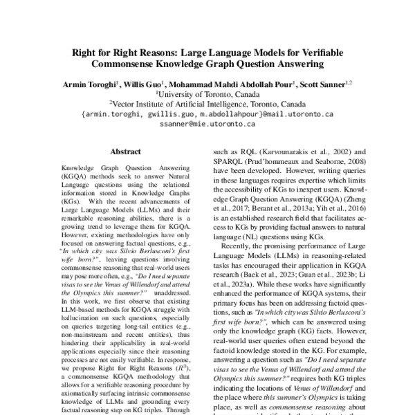 Right for Right Reasons: Large Language Models for Verifiable Commonsense Knowledge Graph ...