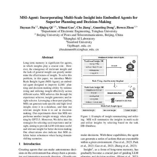 MSI-Agent: Incorporating Multi-Scale Insight into Embodied Agents for Superior Planning and ...