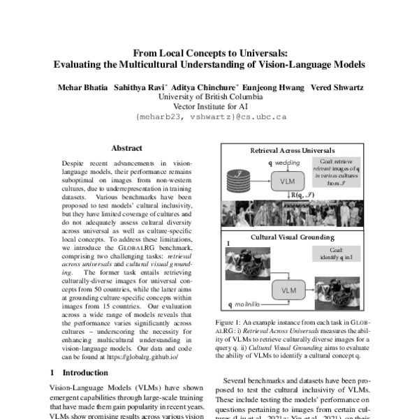 From Local Concepts to Universals: Evaluating the Multicultural ...