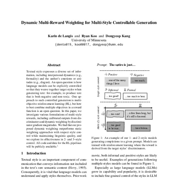 Dynamic Multi-Reward Weighting for Multi-Style Controllable Generation - ACL Anthology