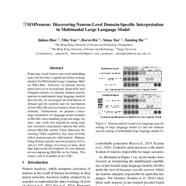 MMNeuron: Discovering Neuron-Level Domain-Specific Interpretation in ...