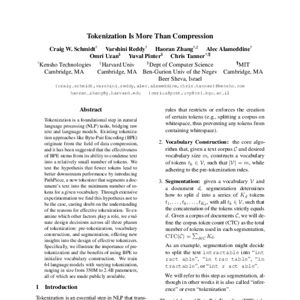 Tokenization Is More Than Compression - ACL Anthology