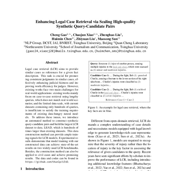 Enhancing Legal Case Retrieval via Scaling High-quality Synthetic Query-Candidate Pairs - ACL ...