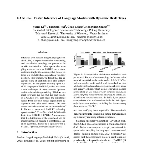 EAGLE-2: Faster Inference of Language Models with Dynamic Draft Trees - ACL Anthology