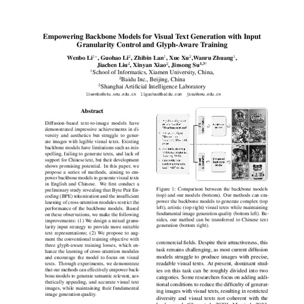 Empowering Backbone Models for Visual Text Generation with Input Granularity Control and Glyph ...