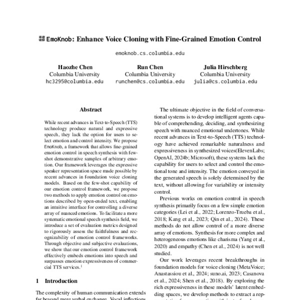 EmoKnob: Enhance Voice Cloning with Fine-Grained Emotion Control - ACL Anthology