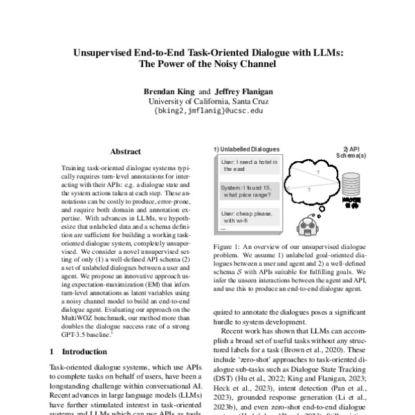 Unsupervised End-to-End Task-Oriented Dialogue with LLMs: The Power of the Noisy Channel - ACL ...