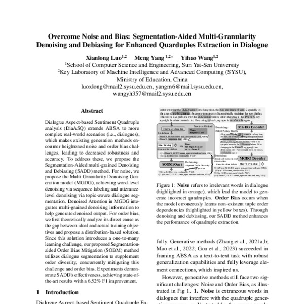 Overcome Noise and Bias: Segmentation-Aided Multi-Granularity Denoising and Debiasing for ...