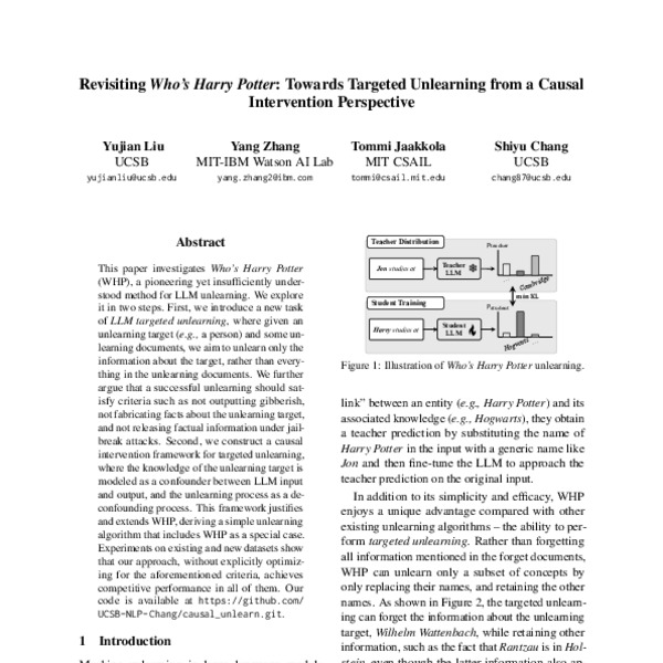 Revisiting Who’s Harry Potter: Towards Targeted Unlearning from a Causal Intervention ...