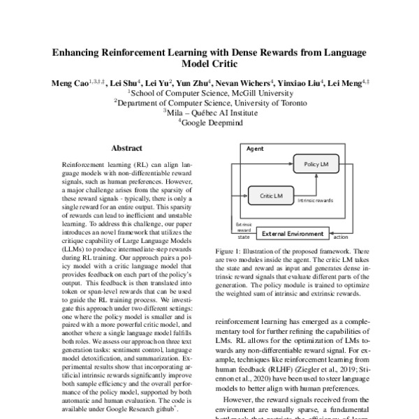 Enhancing Reinforcement Learning with Dense Rewards from Language Model Critic - ACL Anthology