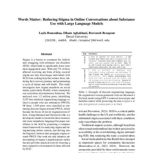 Words Matter: Reducing Stigma in Online Conversations about Substance Use with Large Language ...
