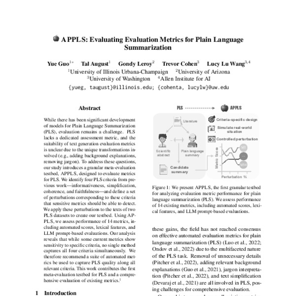 Appls Evaluating Evaluation Metrics For Plain Language Summarization Acl Anthology