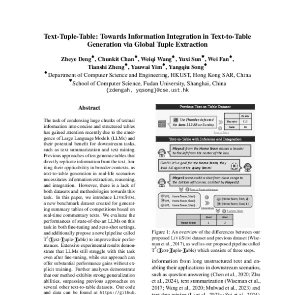 Text-Tuple-Table: Towards Information Integration in Text-to-Table ...