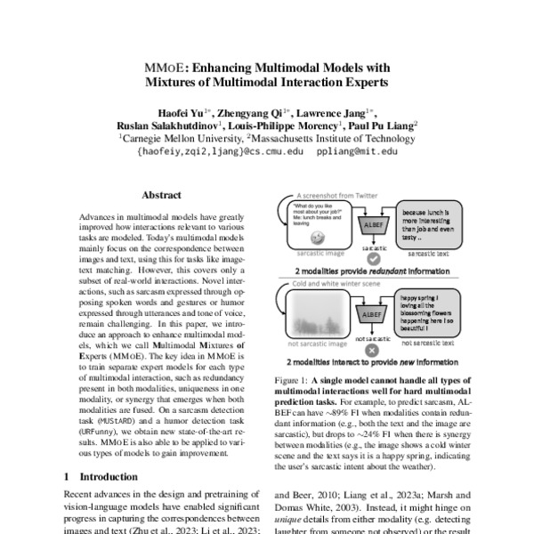 MMoE: Enhancing Multimodal Models with Mixtures of Multimodal ...