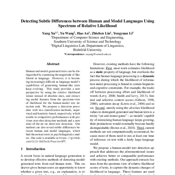 Detecting Subtle Differences Between Human And Model Languages Using