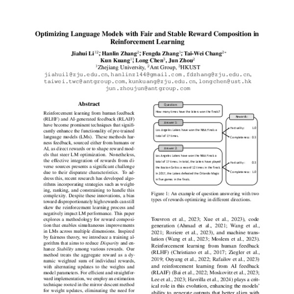Optimizing Language Models with Fair and Stable Reward Composition in Reinforcement Learning ...