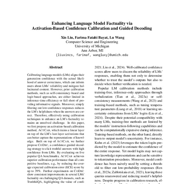 Enhancing Language Model Factuality via Activation-Based Confidence Calibration and Guided ...