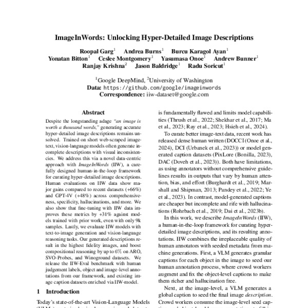 ImageInWords: Unlocking Hyper-Detailed Image Descriptions - ACL Anthology