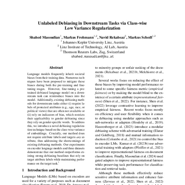 Unlabeled Debiasing in Downstream Tasks via Class-wise Low Variance ...