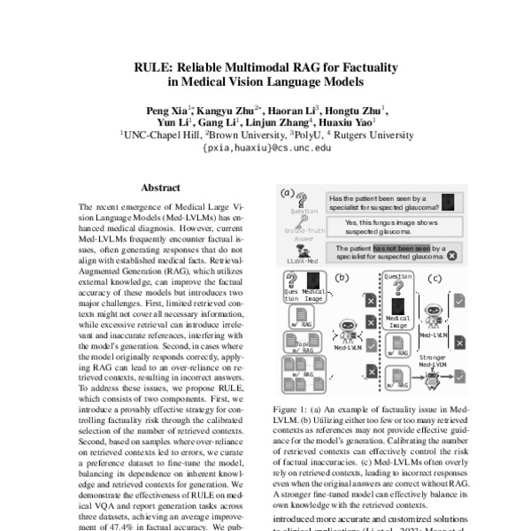 RULE: Reliable Multimodal RAG for Factuality in Medical Vision Language ...