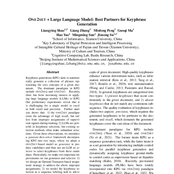 One2Set + Large Language Model: Best Partners for Keyphrase Generation - ACL Anthology