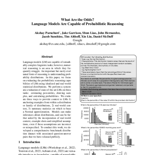 What Are the Odds? Language Models Are Capable of Probabilistic Reasoning - ACL Anthology